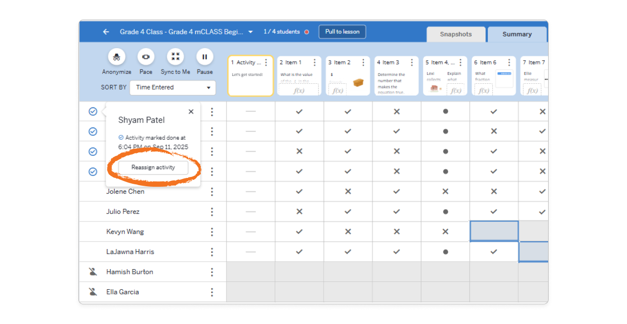 mCLASS Math: Using the Teacher dashboard