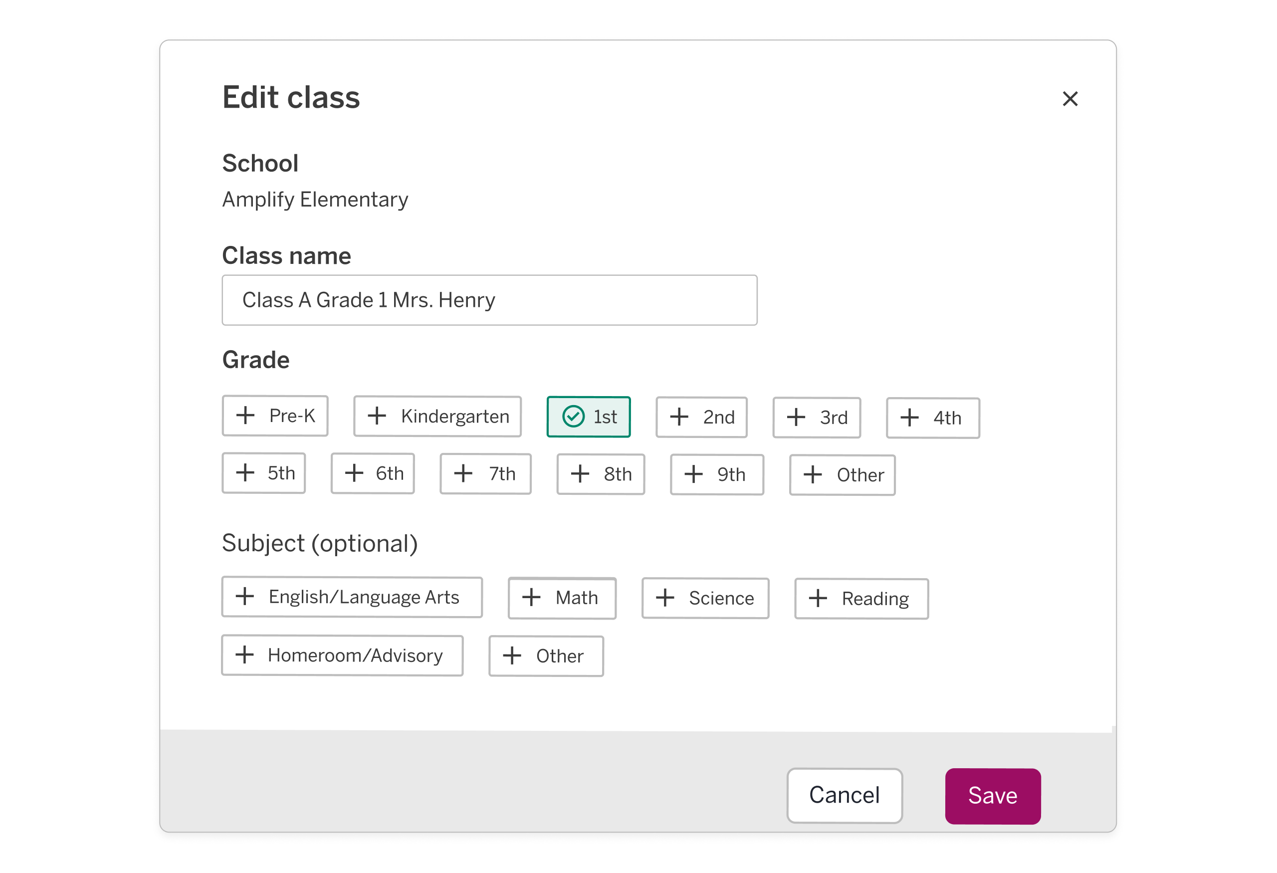 Manage Classes: Amplify classes