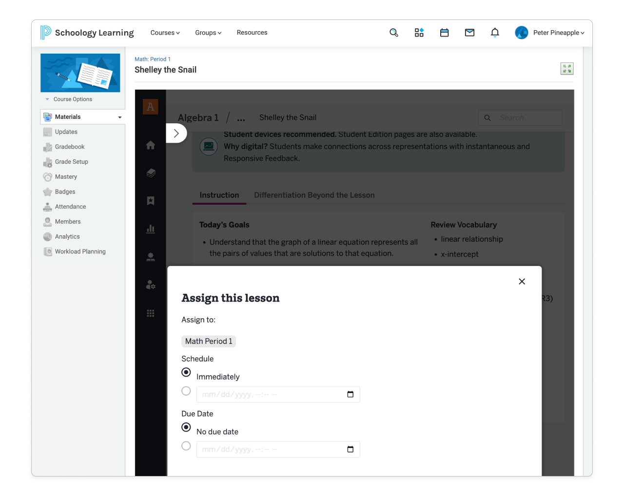Schoology: Importing Amplify content (Deep linking)