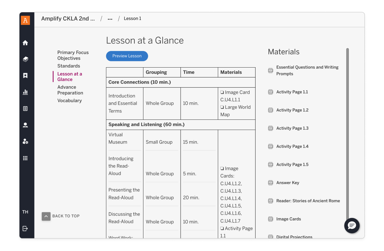 Amplify CKLA digital experience