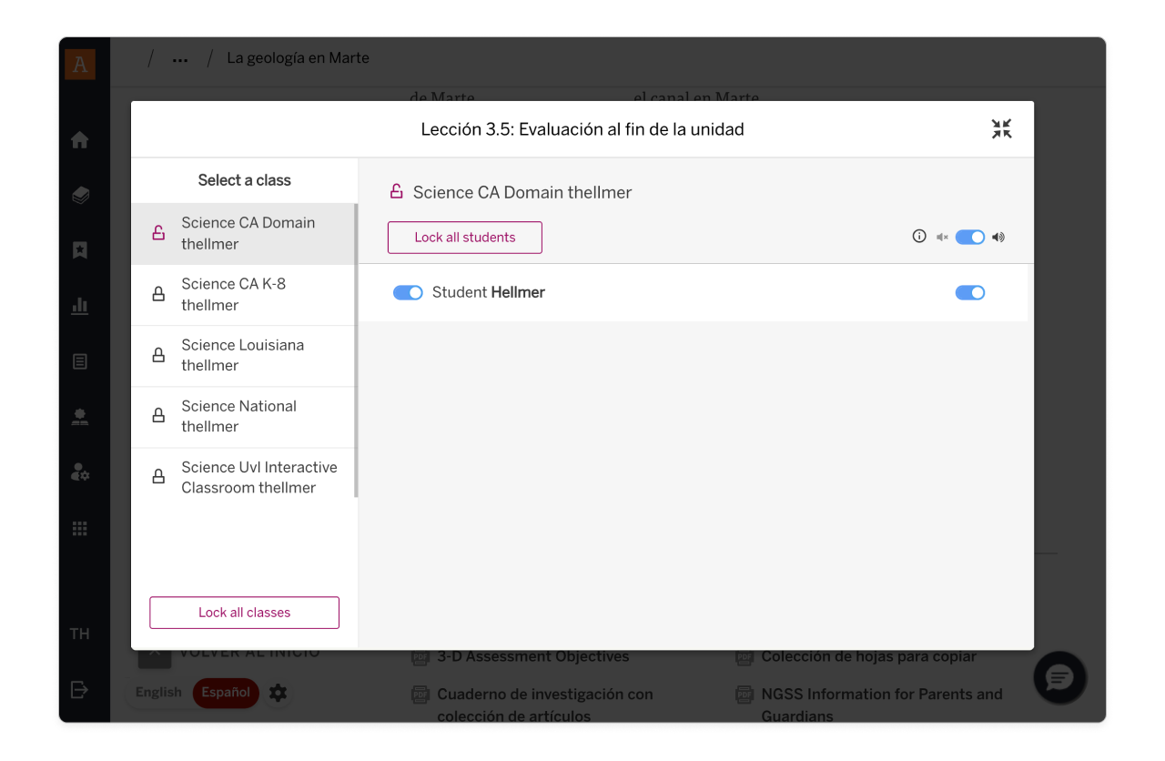Spanish materials in Amplify Science 6–8