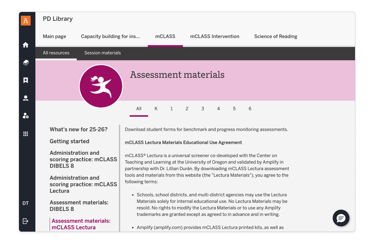 mCLASS: Finding assessment materials and training resources