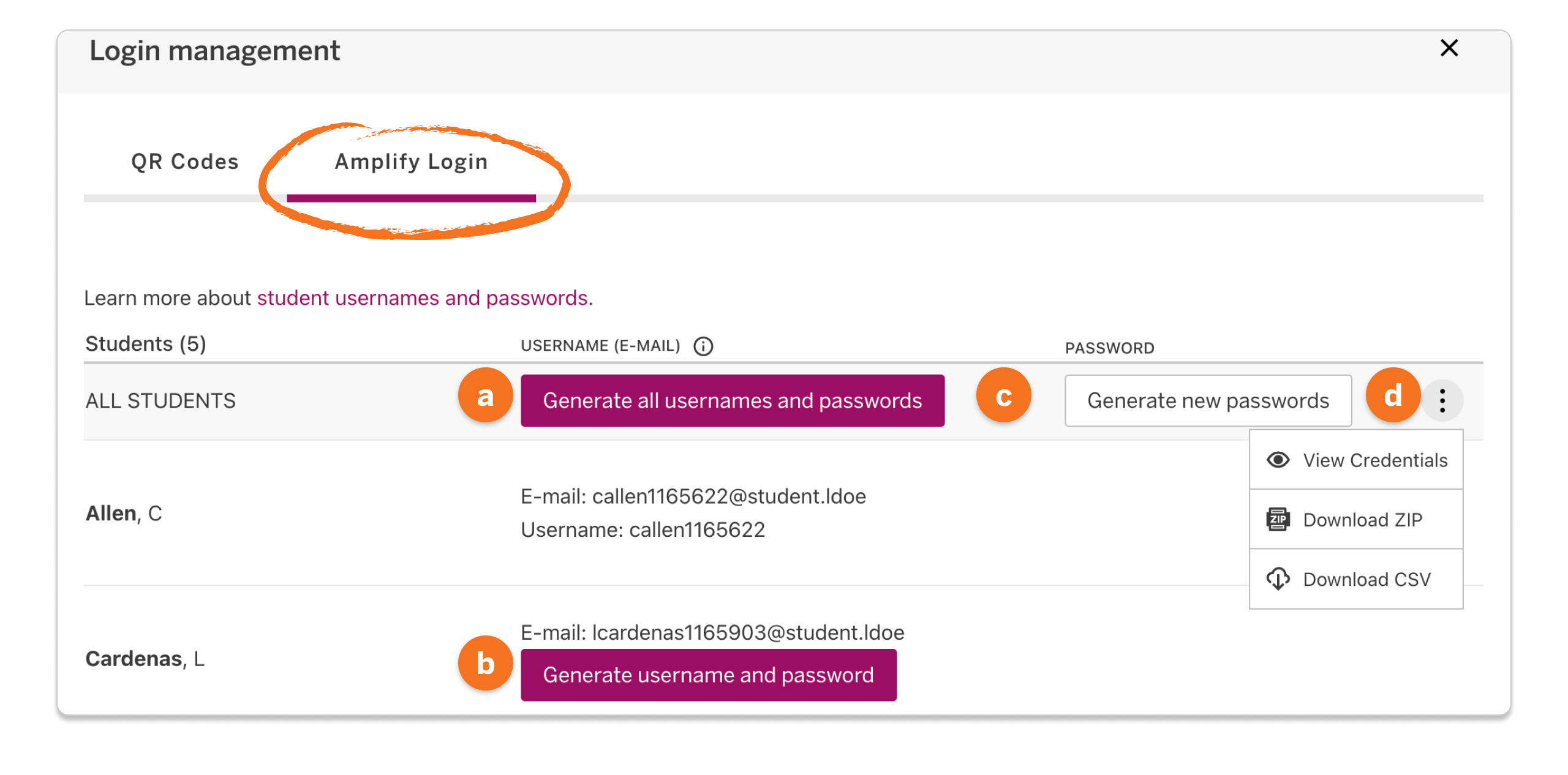 LDOE Admin Portal: Class profile