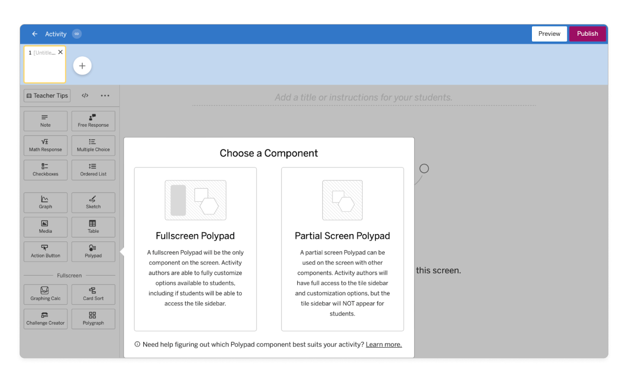 Using Polypad in Activity Builder