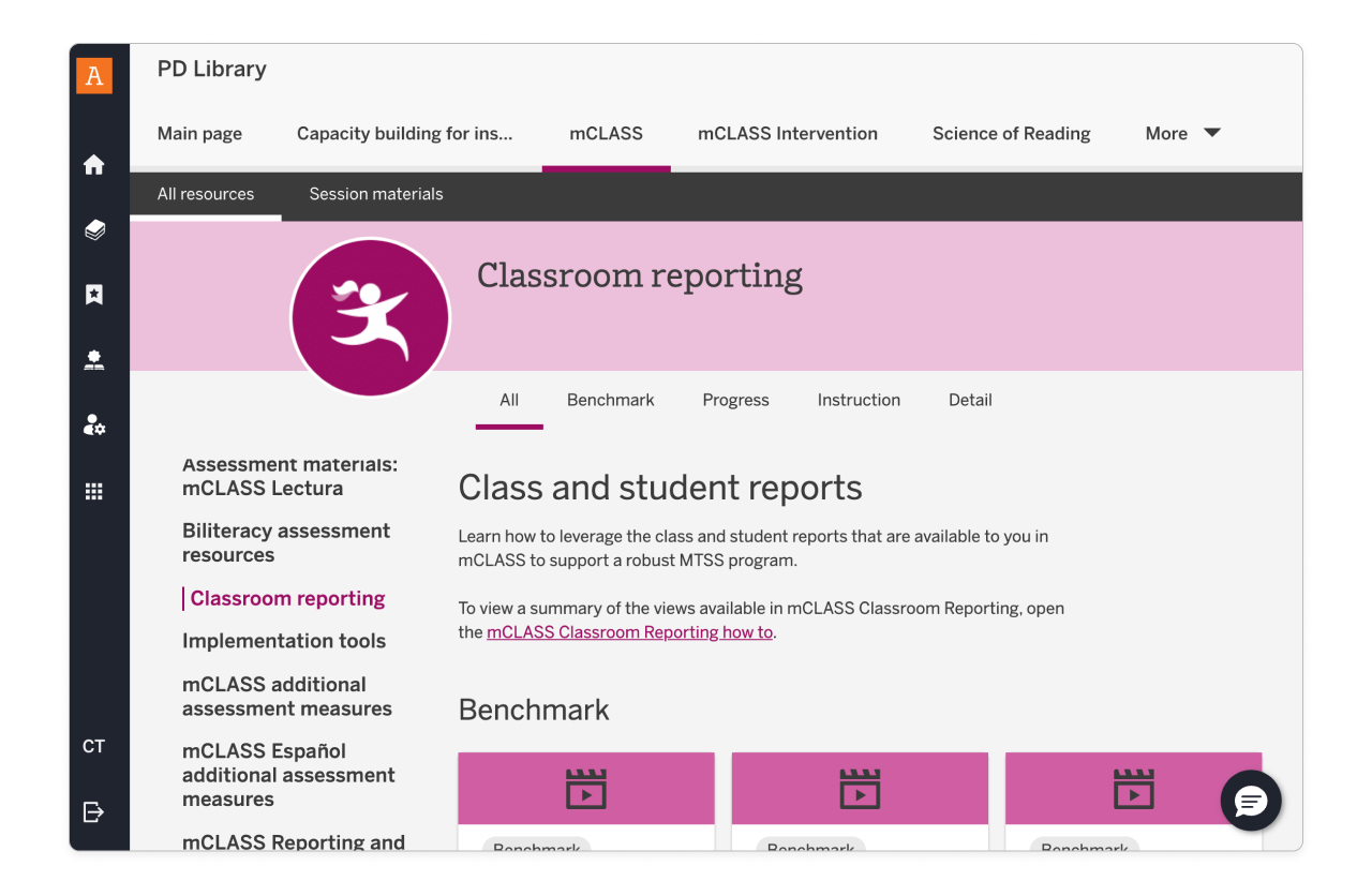 mCLASS: Finding assessment materials and training resources