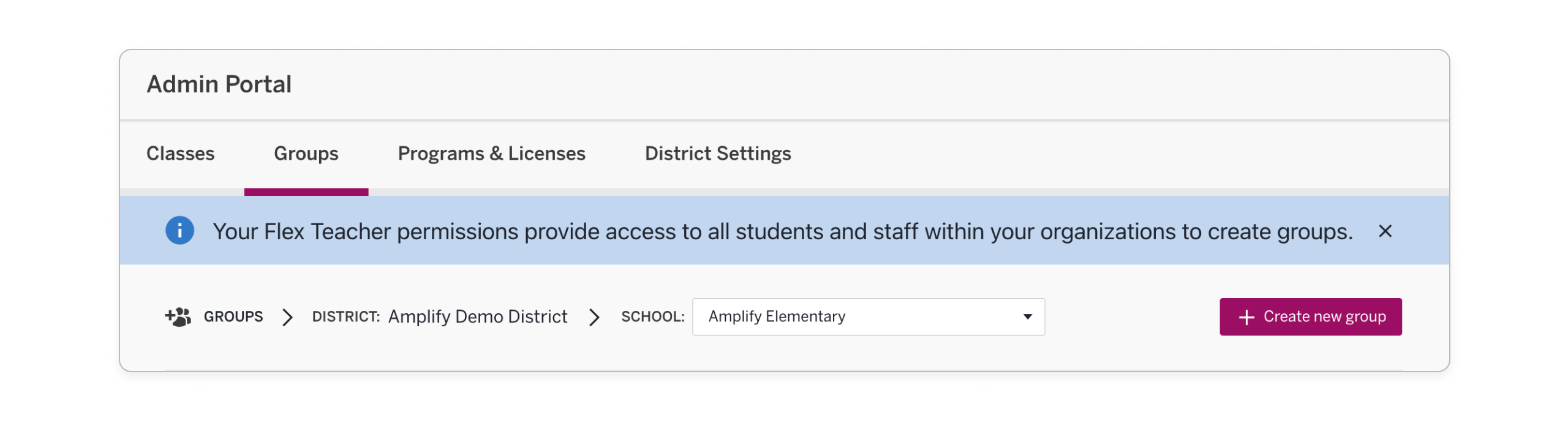 Groups for Flex teacher access