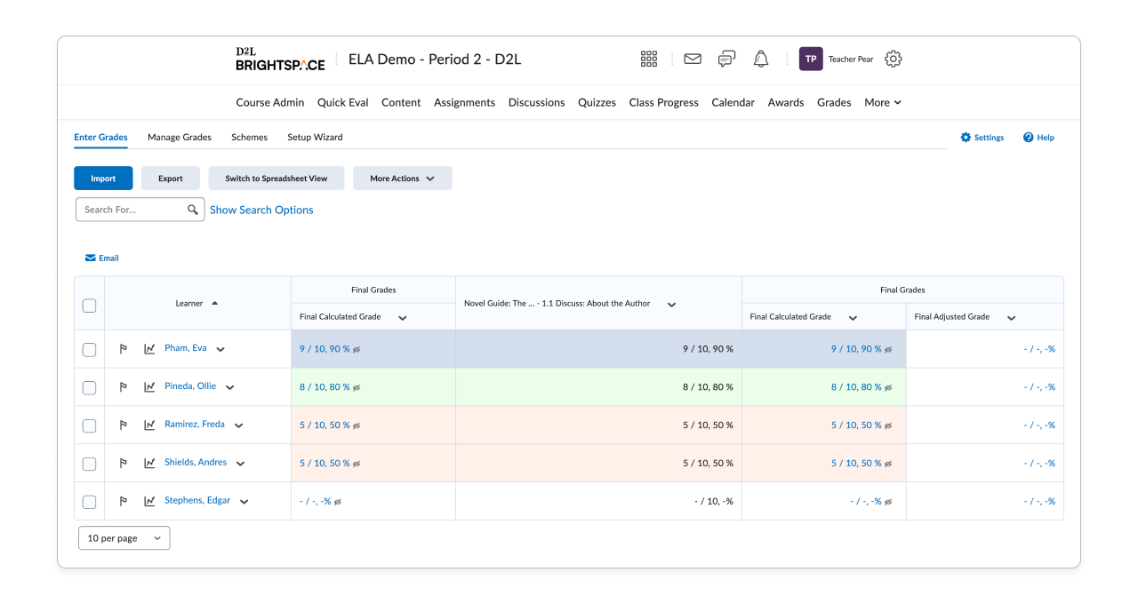 Brightspace/D2L: Syncing grades from Amplify