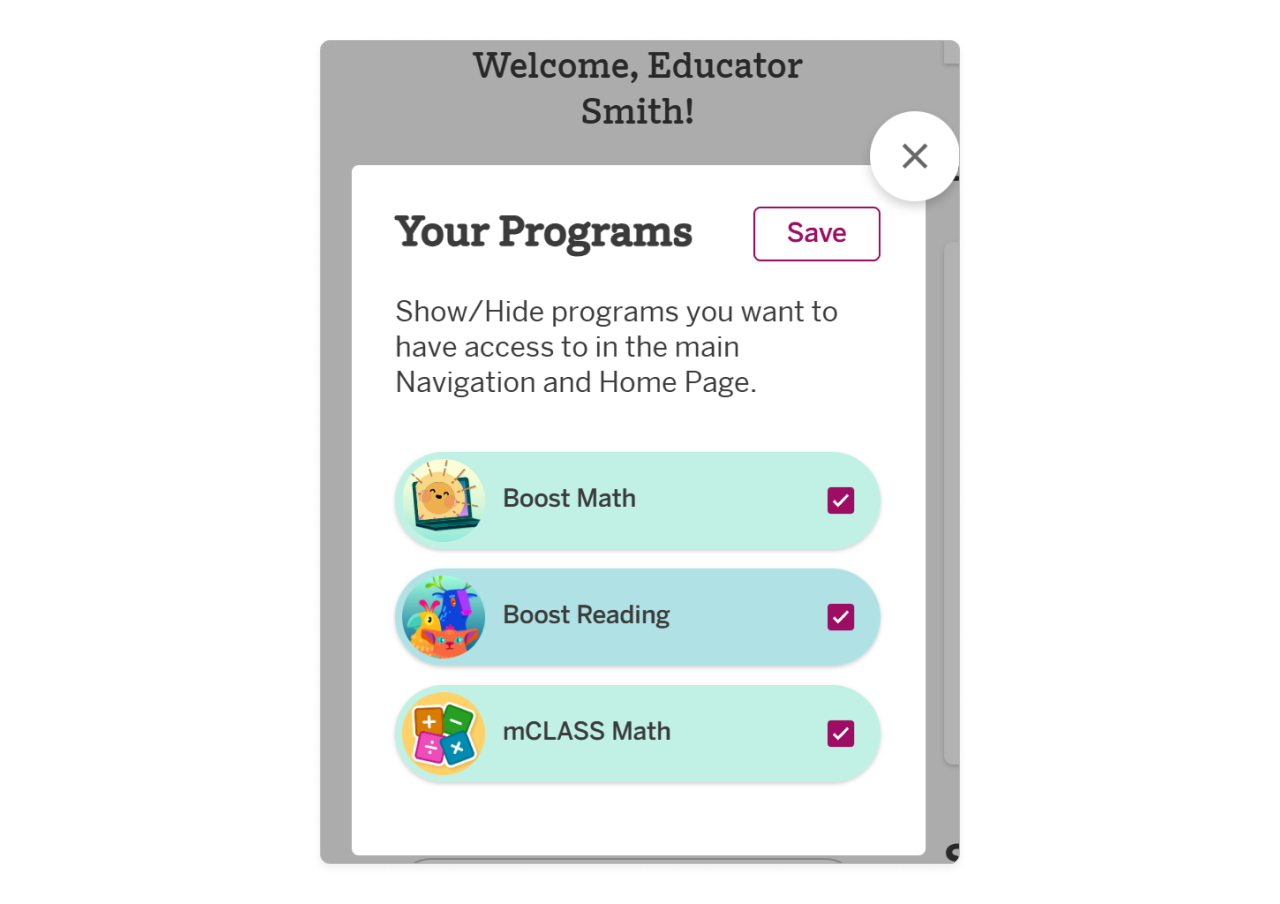 mCLASS Math: Educator Home
