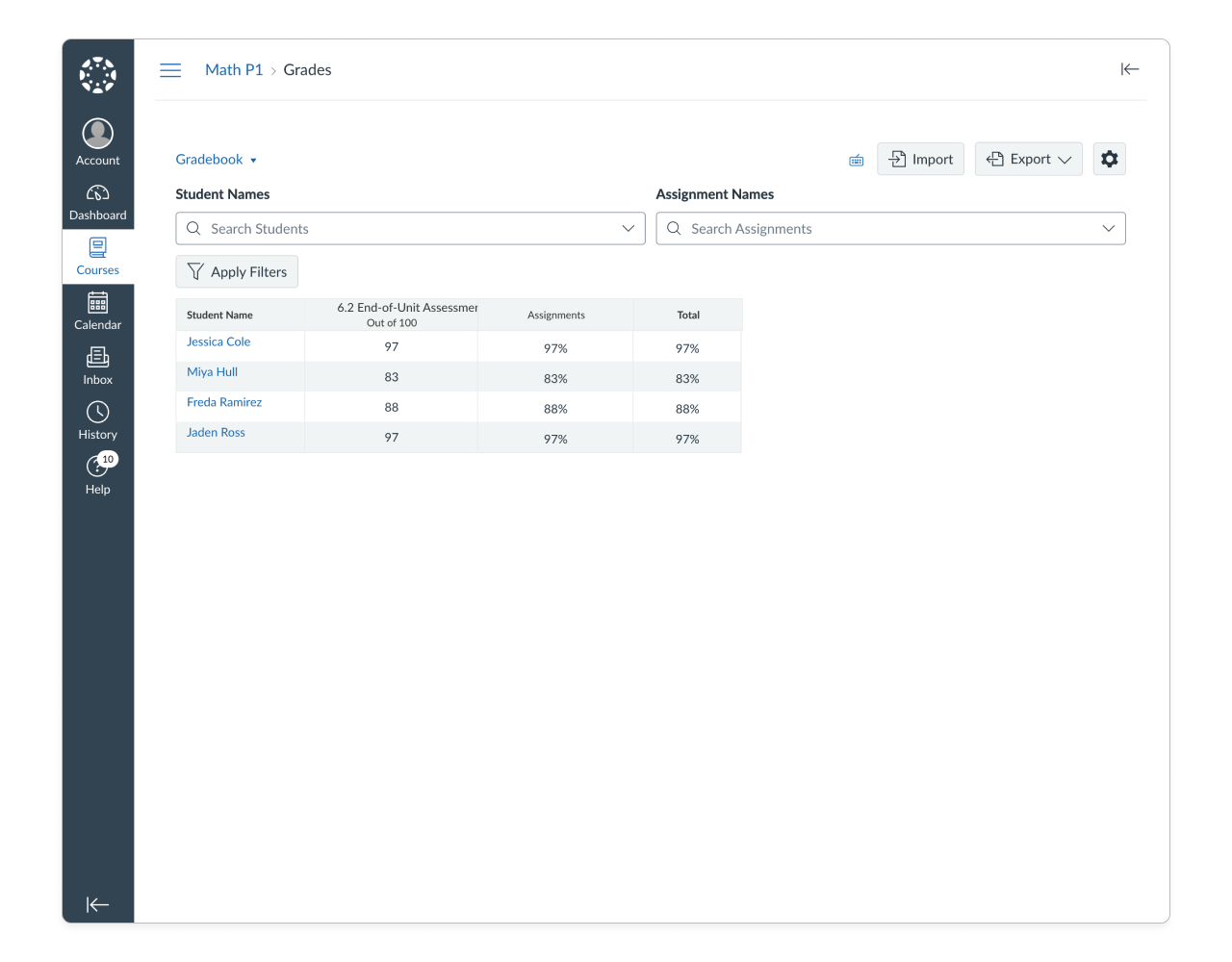 Canvas: Grade sync for Amplify Desmos Math