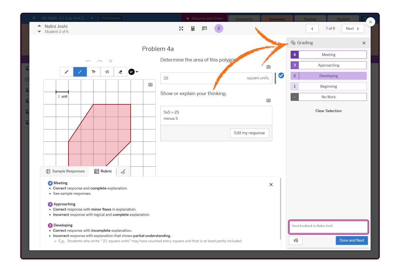 Amplify Desmos Math: Grading assessments