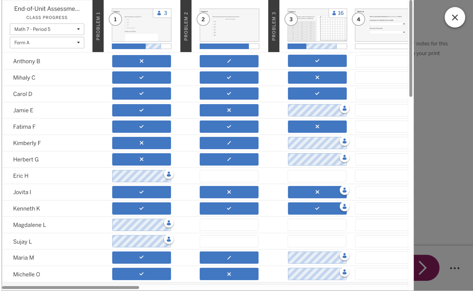 Amplify Math: How to use class monitoring