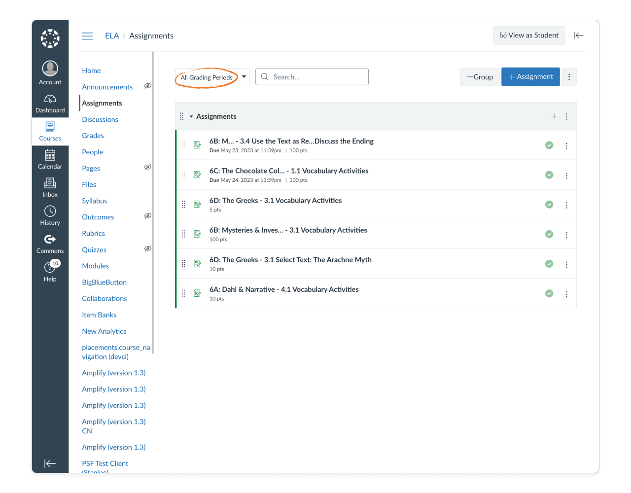 Canvas: Grade sync for Amplify Desmos Math
