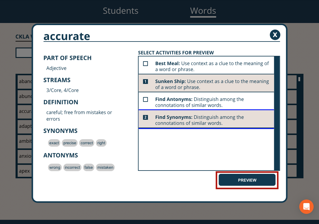 Vocab App: The student experience
