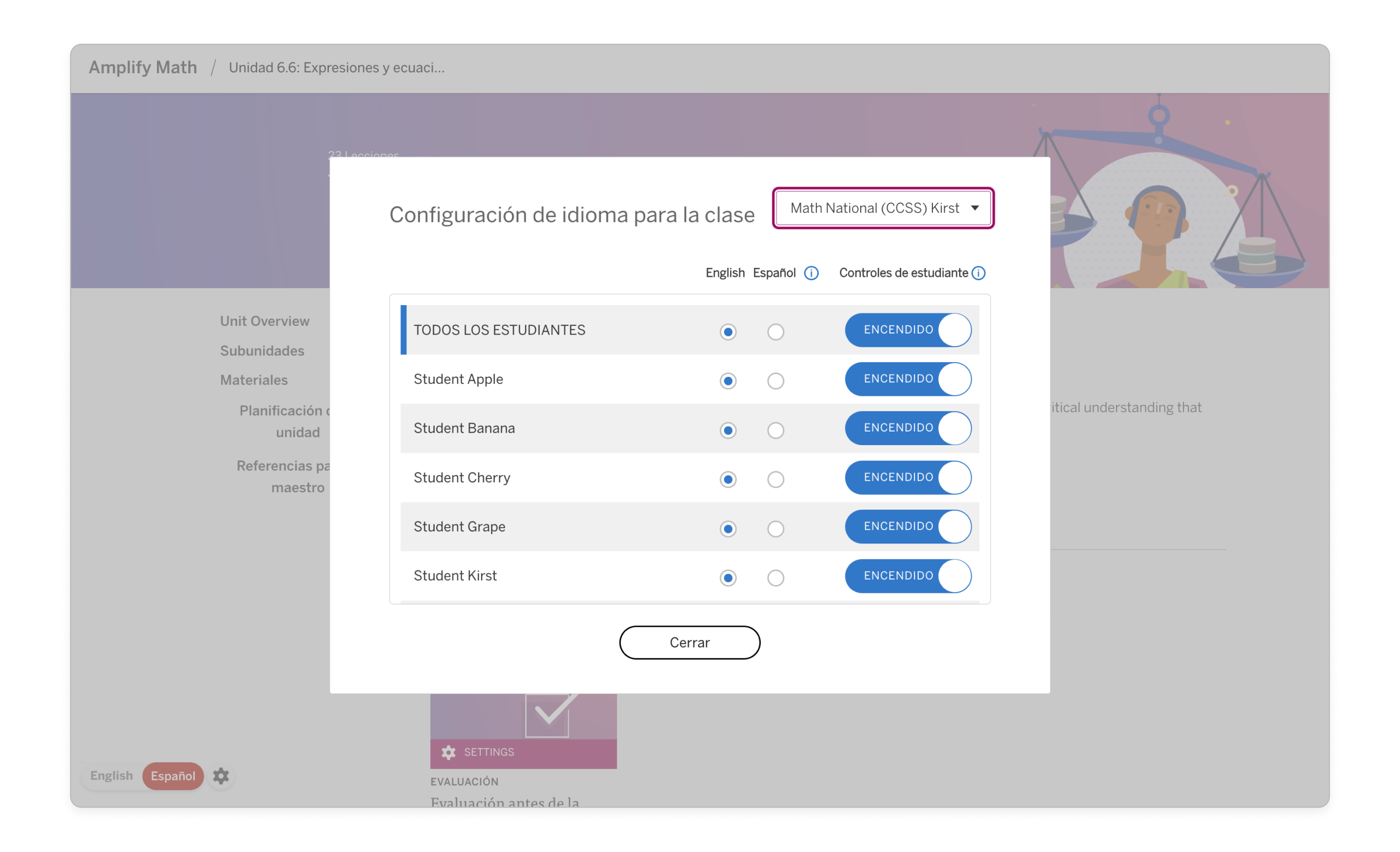Amplify Math: Spanish content and capabilities