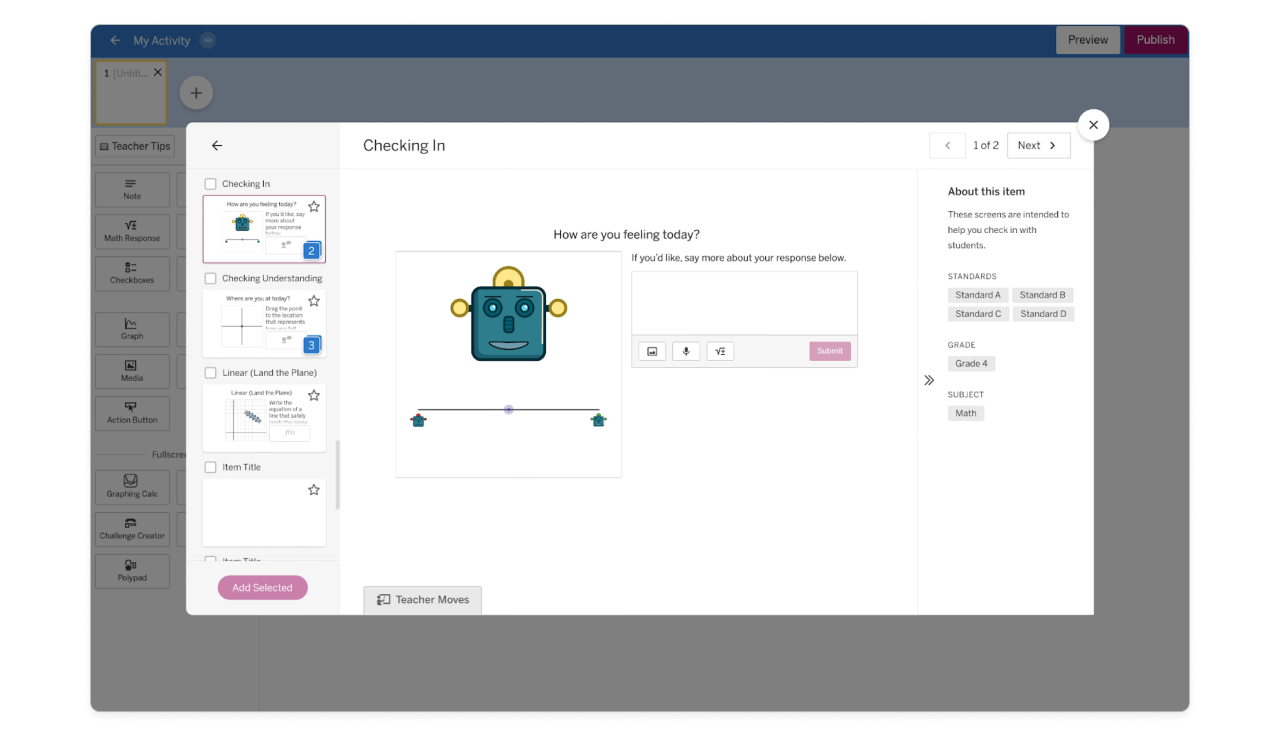 Amplify Desmos Math: Item Bank