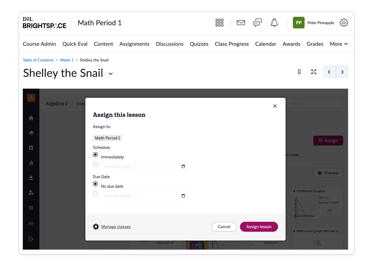 Brightspace/D2L: Importing Amplify content (Deep linking)