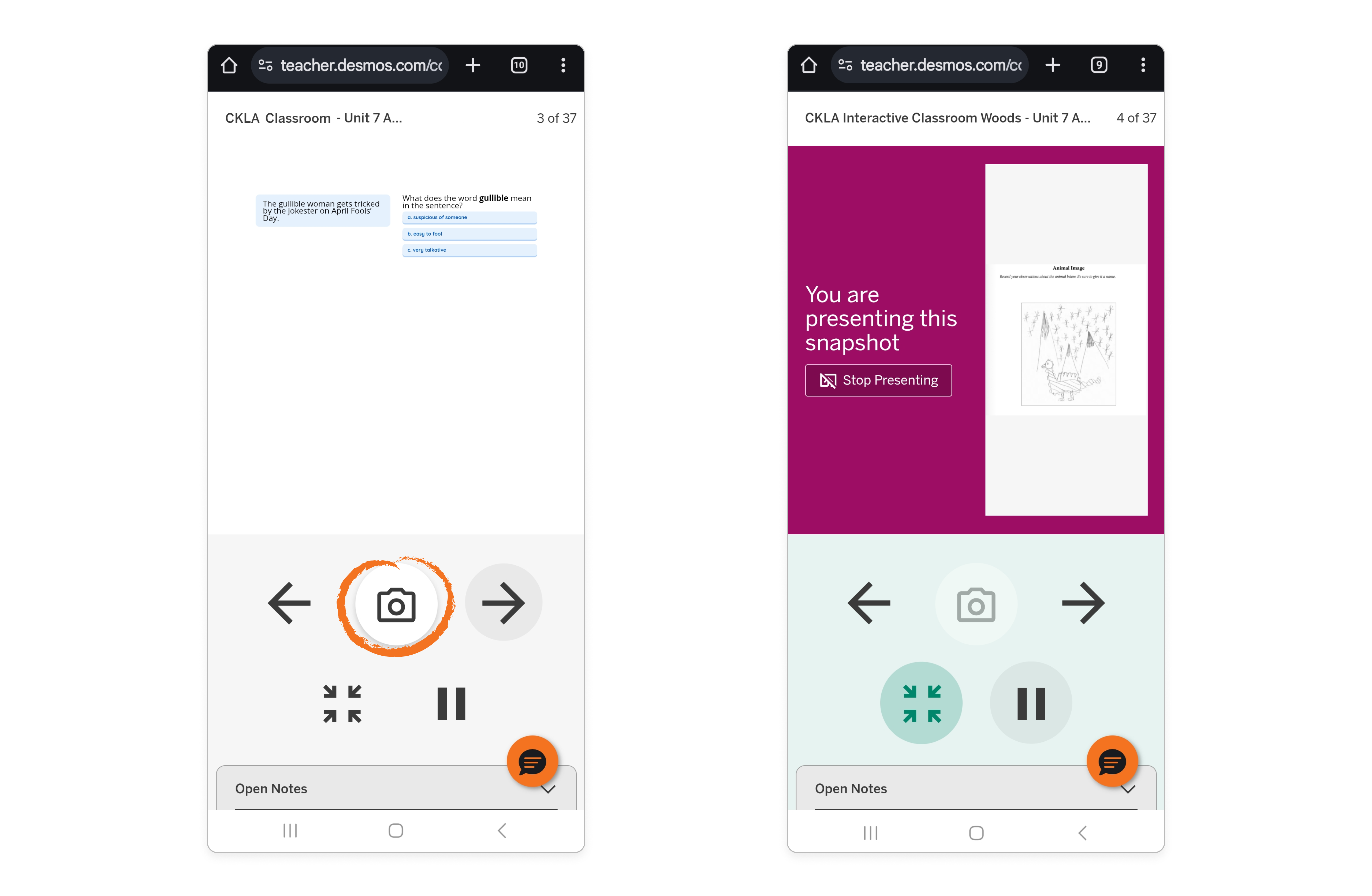 Amplify Classroom: Companion Mode and Projector Mode