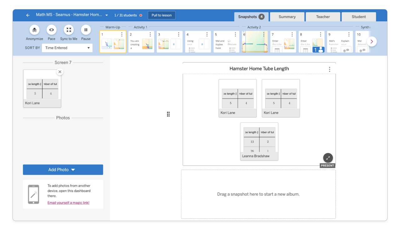 Amplify Desmos Math: Snapshots