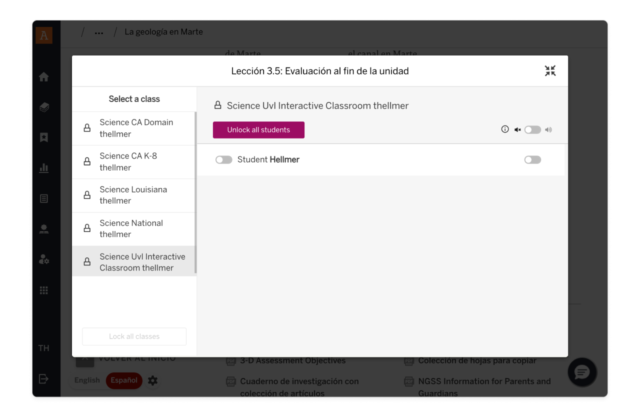 Spanish materials in Amplify Science 6–8