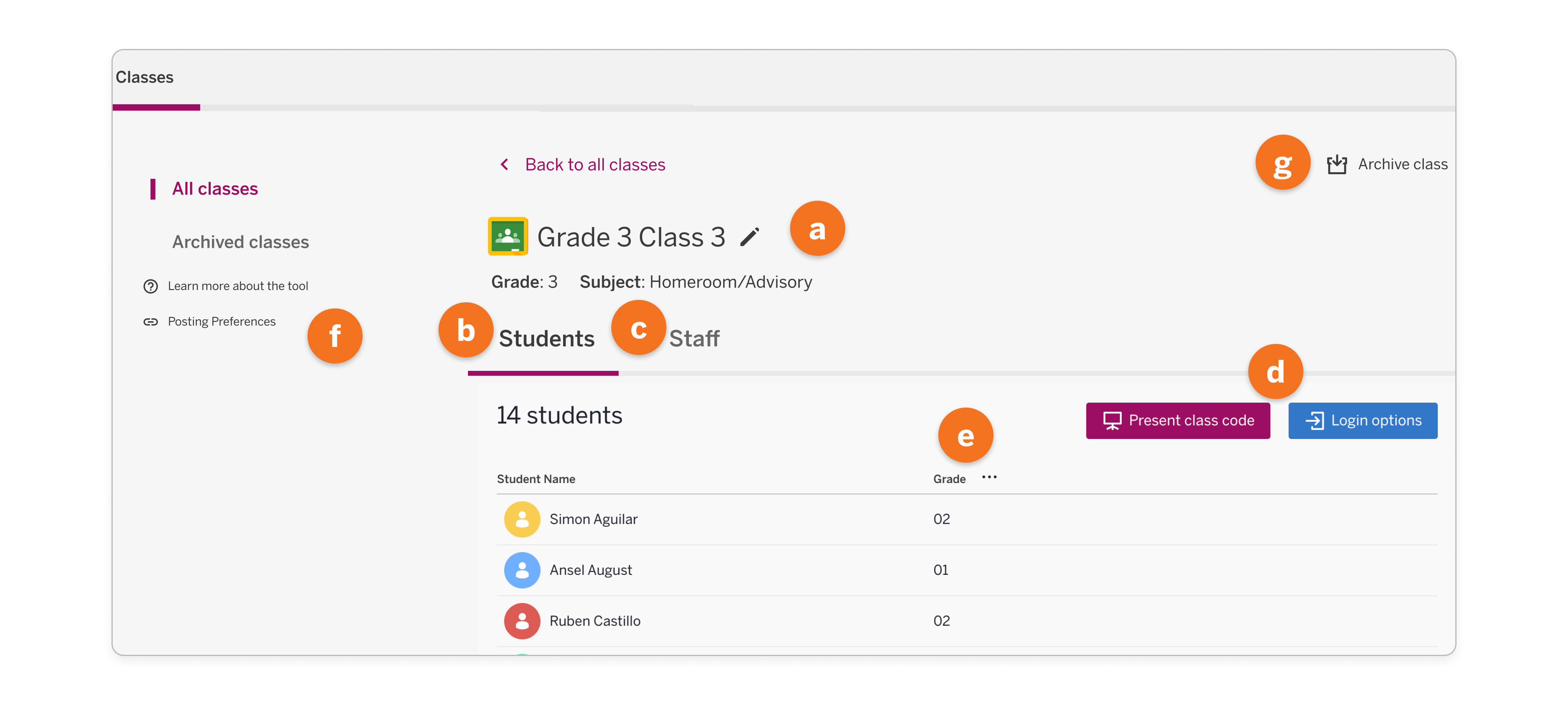 Manage Classes: Teacher-rostered Google classes