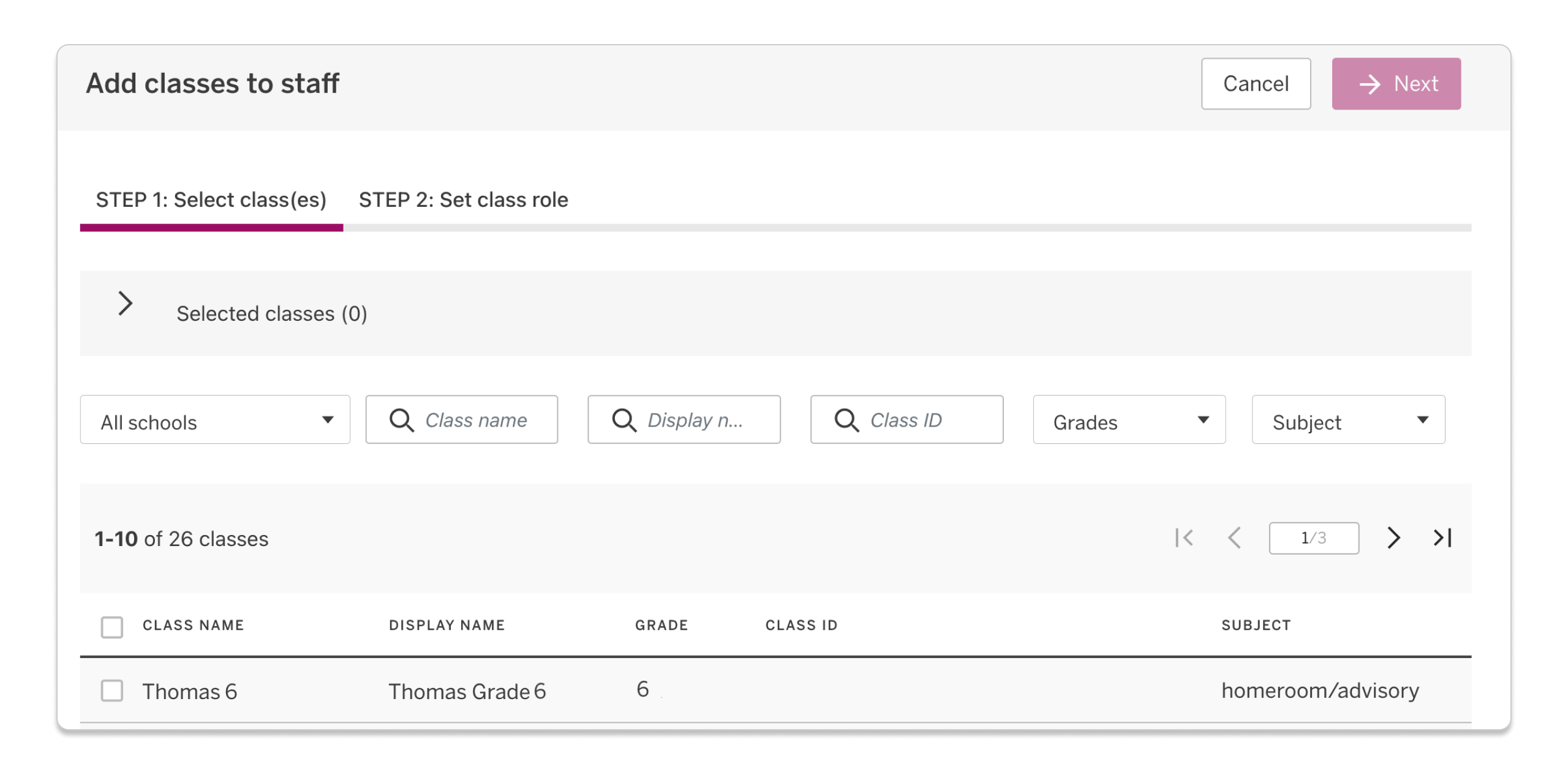 Admin Portal: Staff list