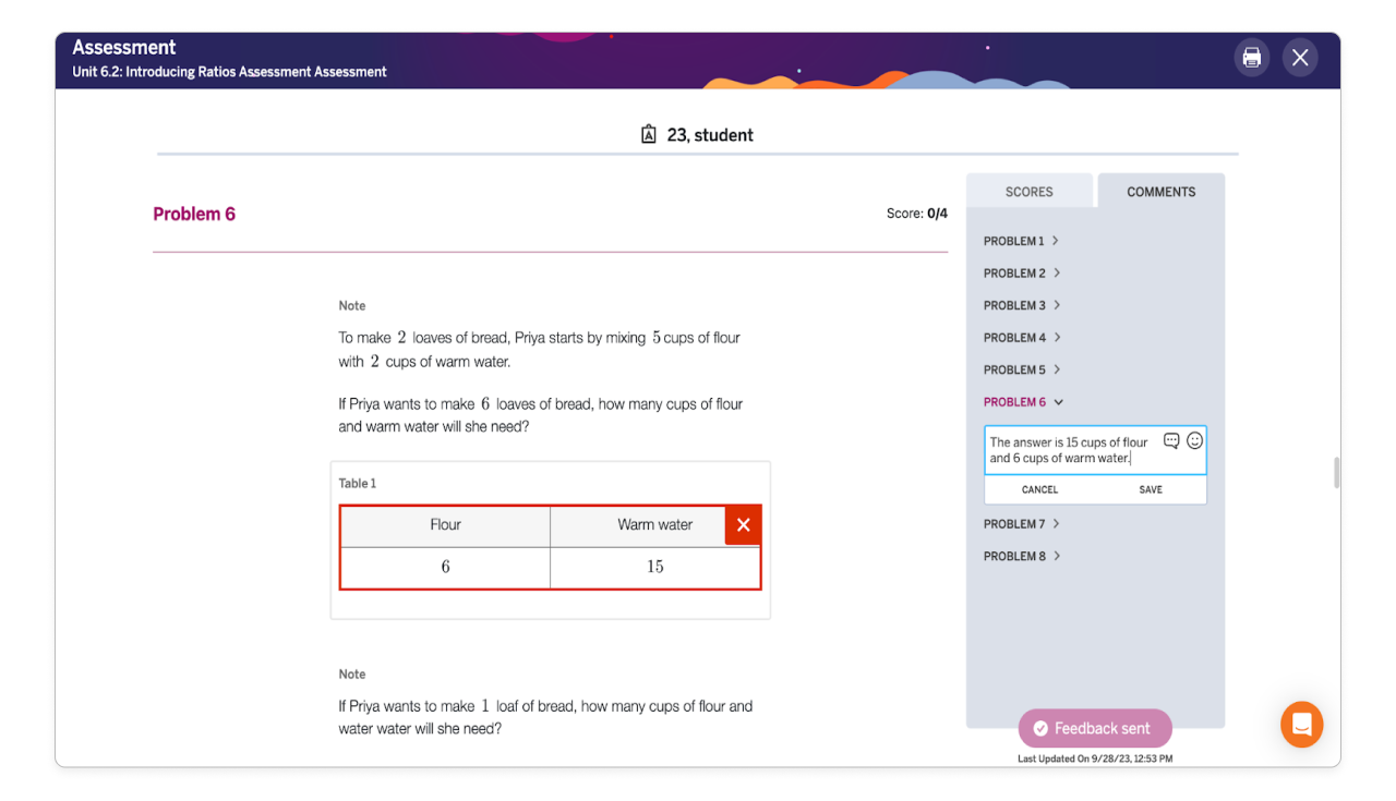 Amplify Math: Classwork: Custom Scoring and Feedback