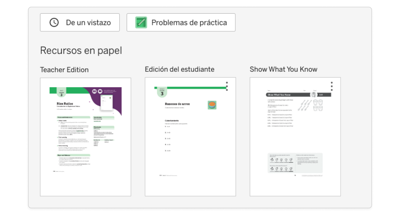 Spanish materials in Amplify Desmos Math