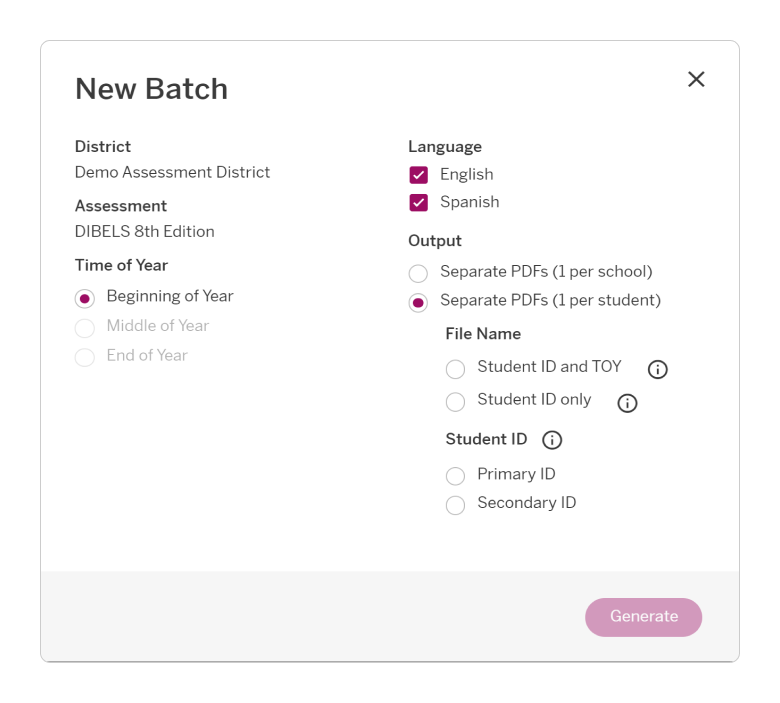 mCLASS Home Connect Batch Download