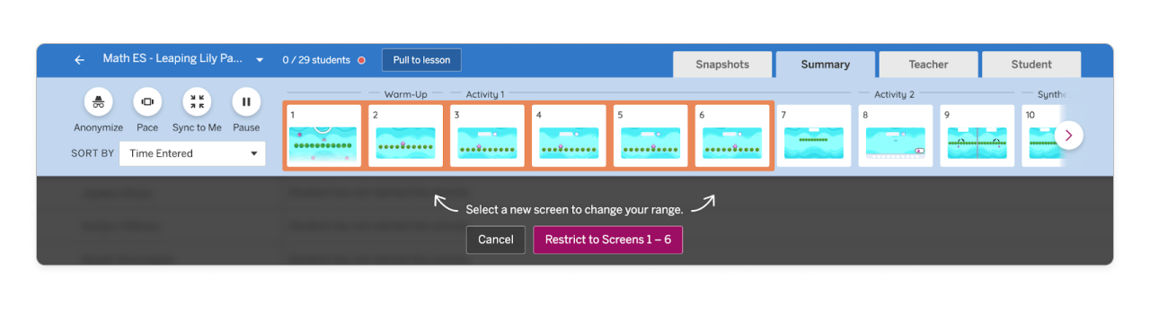 Amplify Desmos Math: Classroom facilitation tools