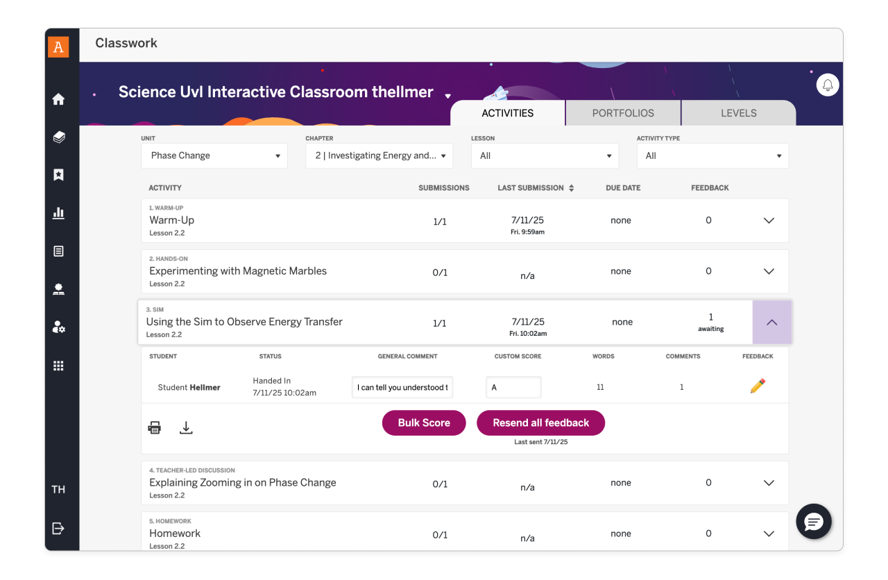 Classwork: Accessing and reviewing student work
