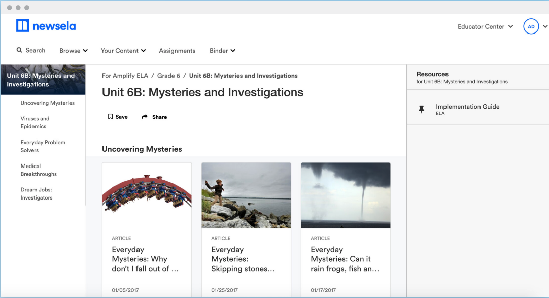 Amplify ELA and Newsela