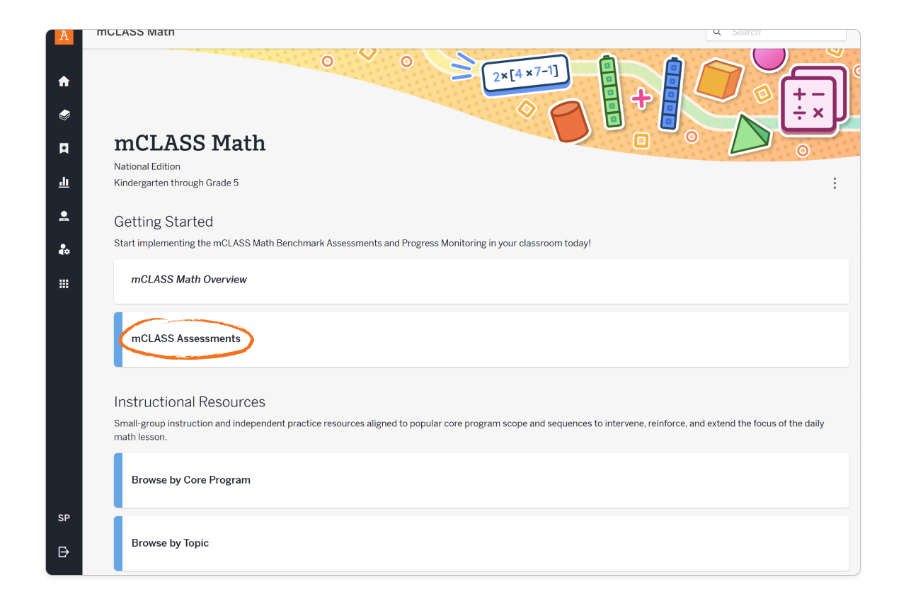 mCLASS Math: Program navigation