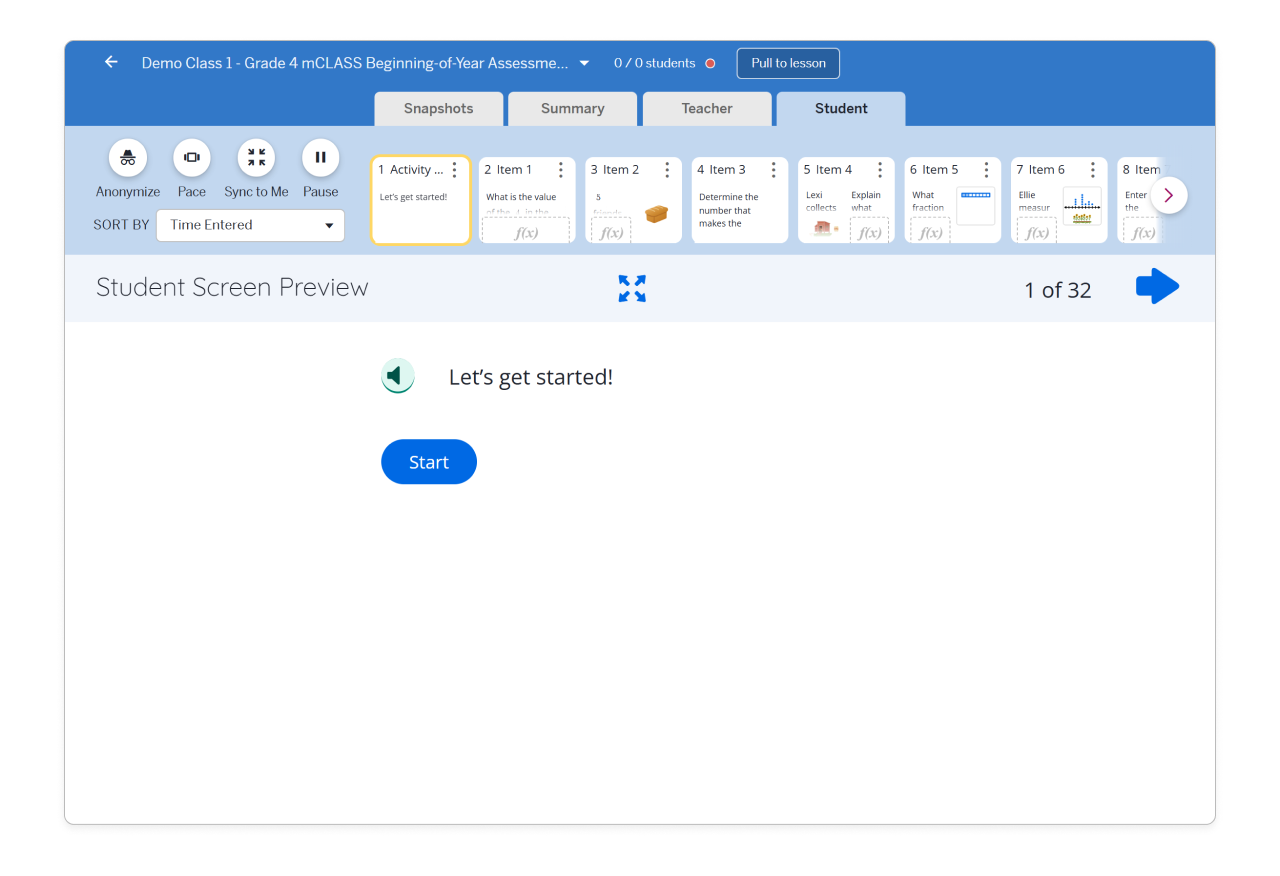 mCLASS Math: Using the Teacher dashboard