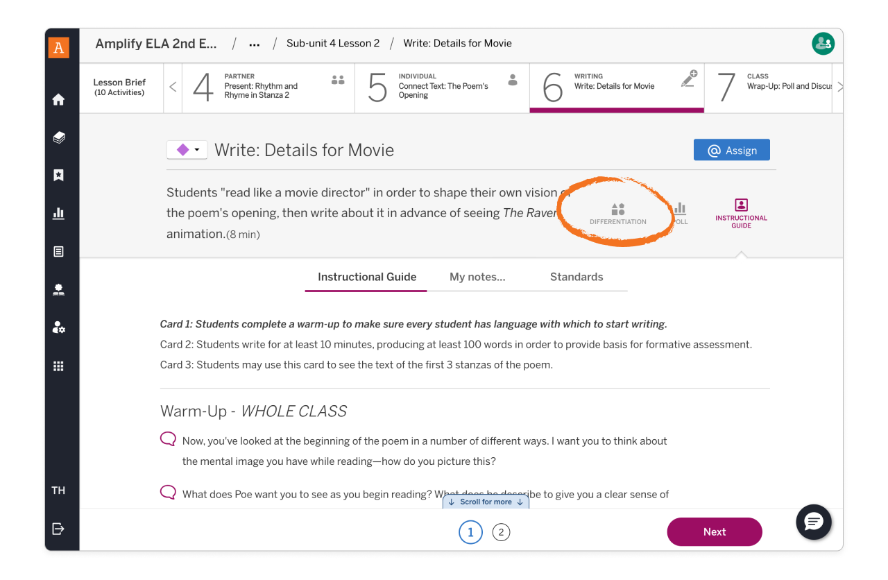 Amplify ELA: Differentiation