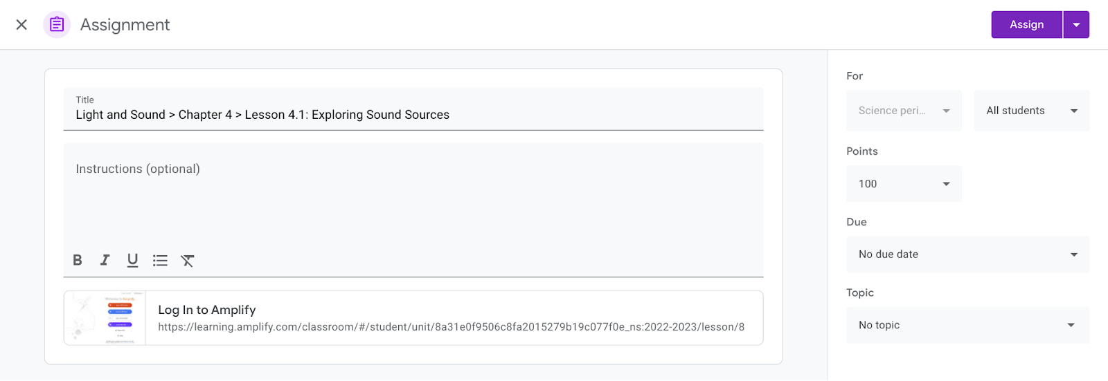 Assigning your 6–8 students Amplify Science activities