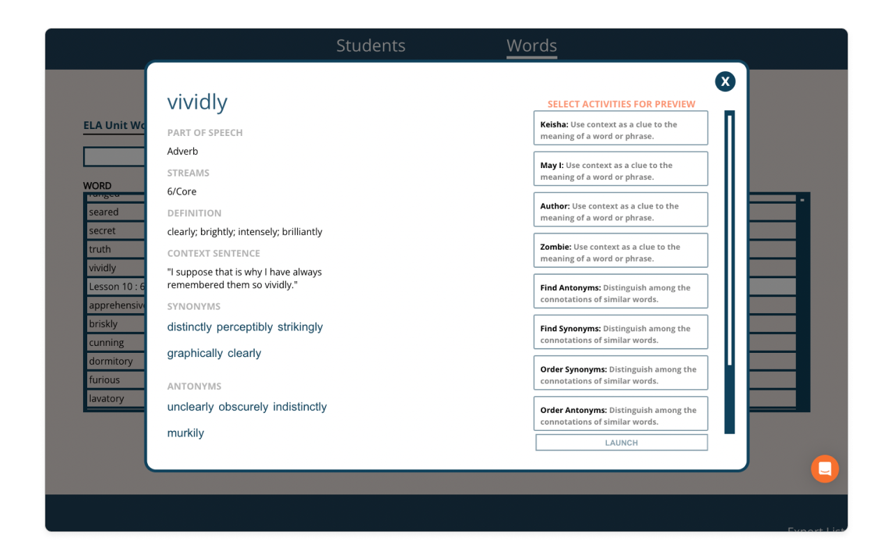 Amplify ELA: Vocab App