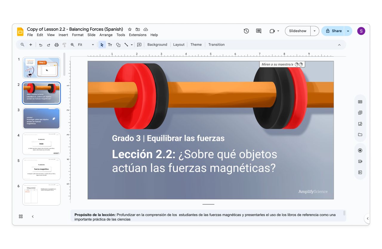 Spanish materials in Amplify Science K–5