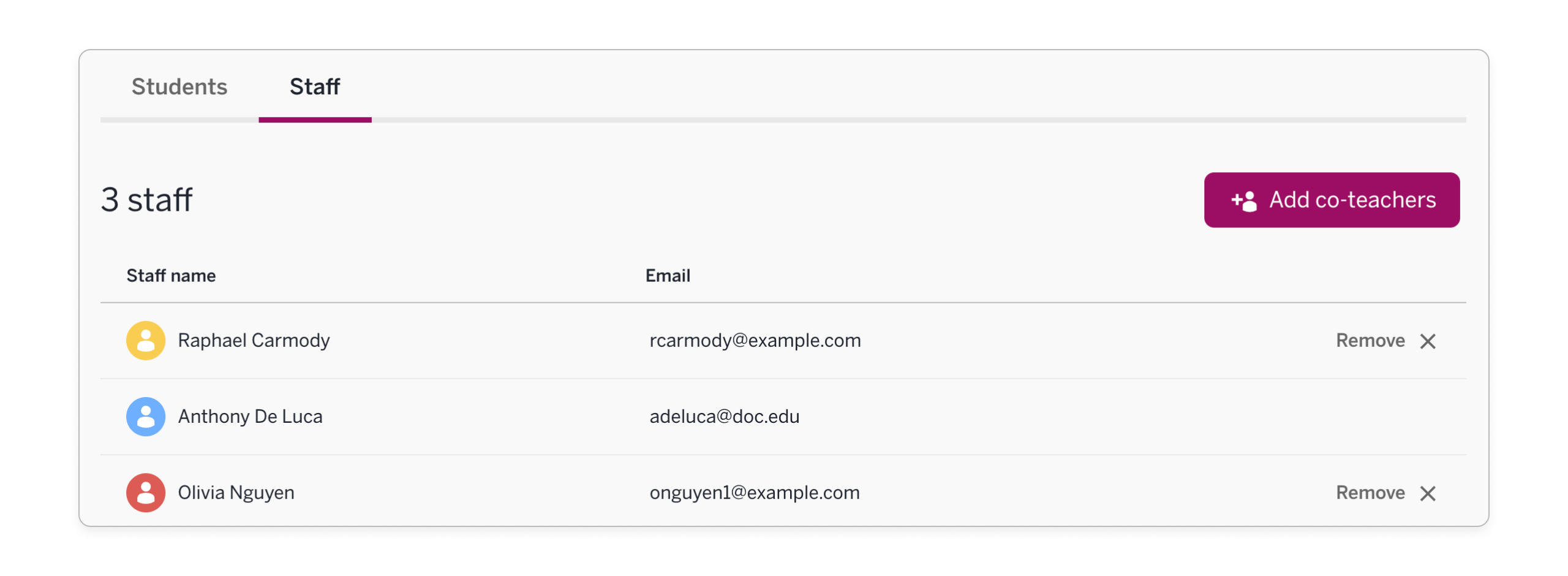 Manage Classes: Teacher-rostered Google classes