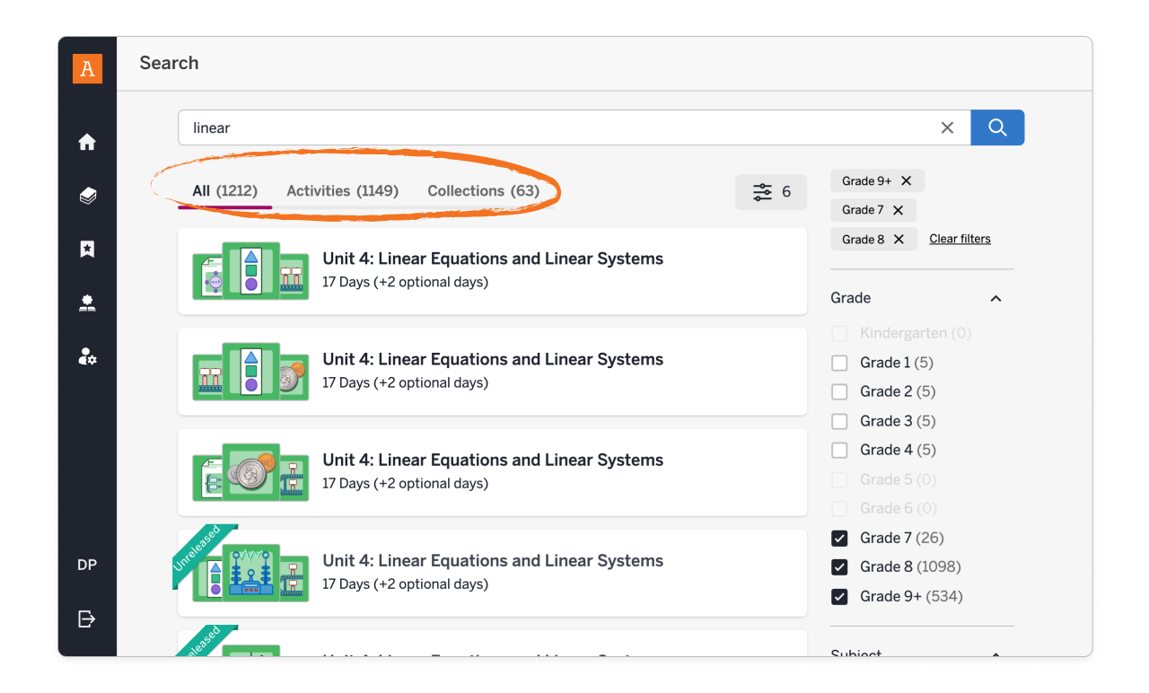 Amplify Classroom: Search and browse