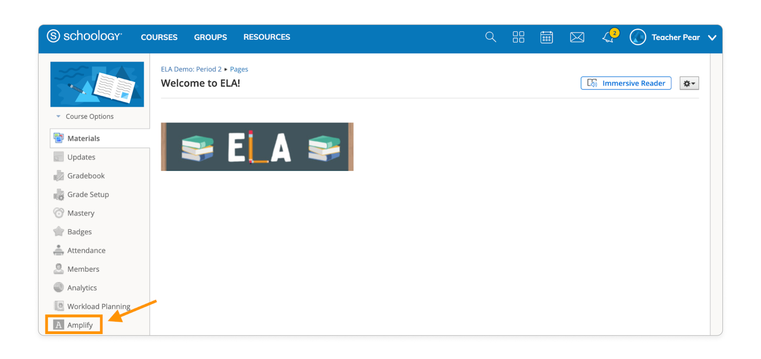 Schoology: District setup for the Amplify LTI 1.3 app