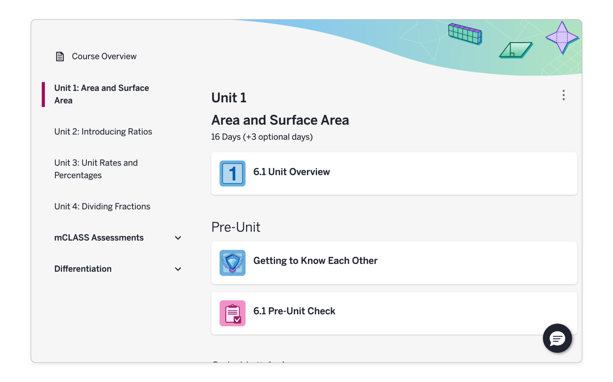 Amplify Desmos Math: Navigating a unit