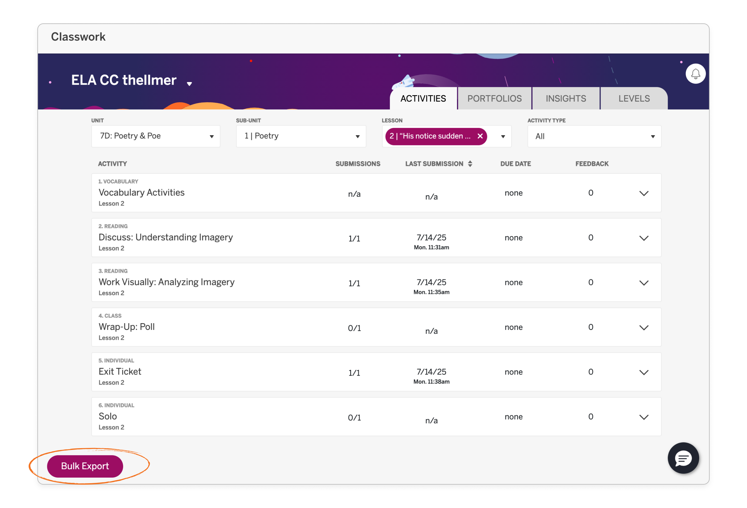 Amplify ELA Classwork: How to easily access and review student work