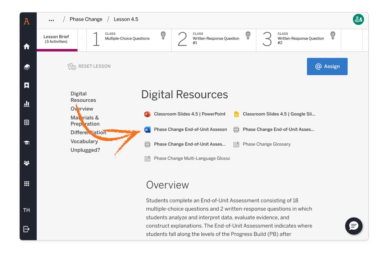Editable Assessments in Amplify Science 6–8