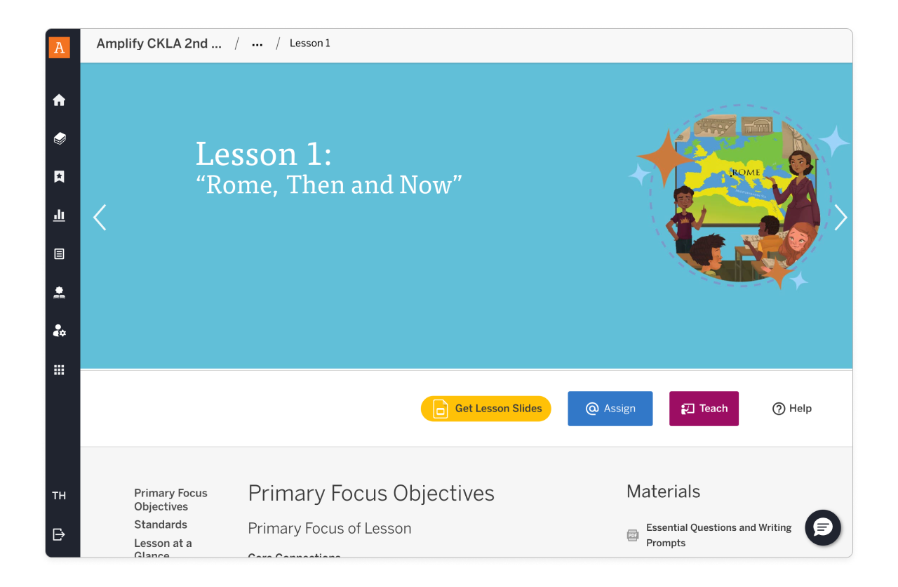 Amplify CKLA digital experience: Teaching a class