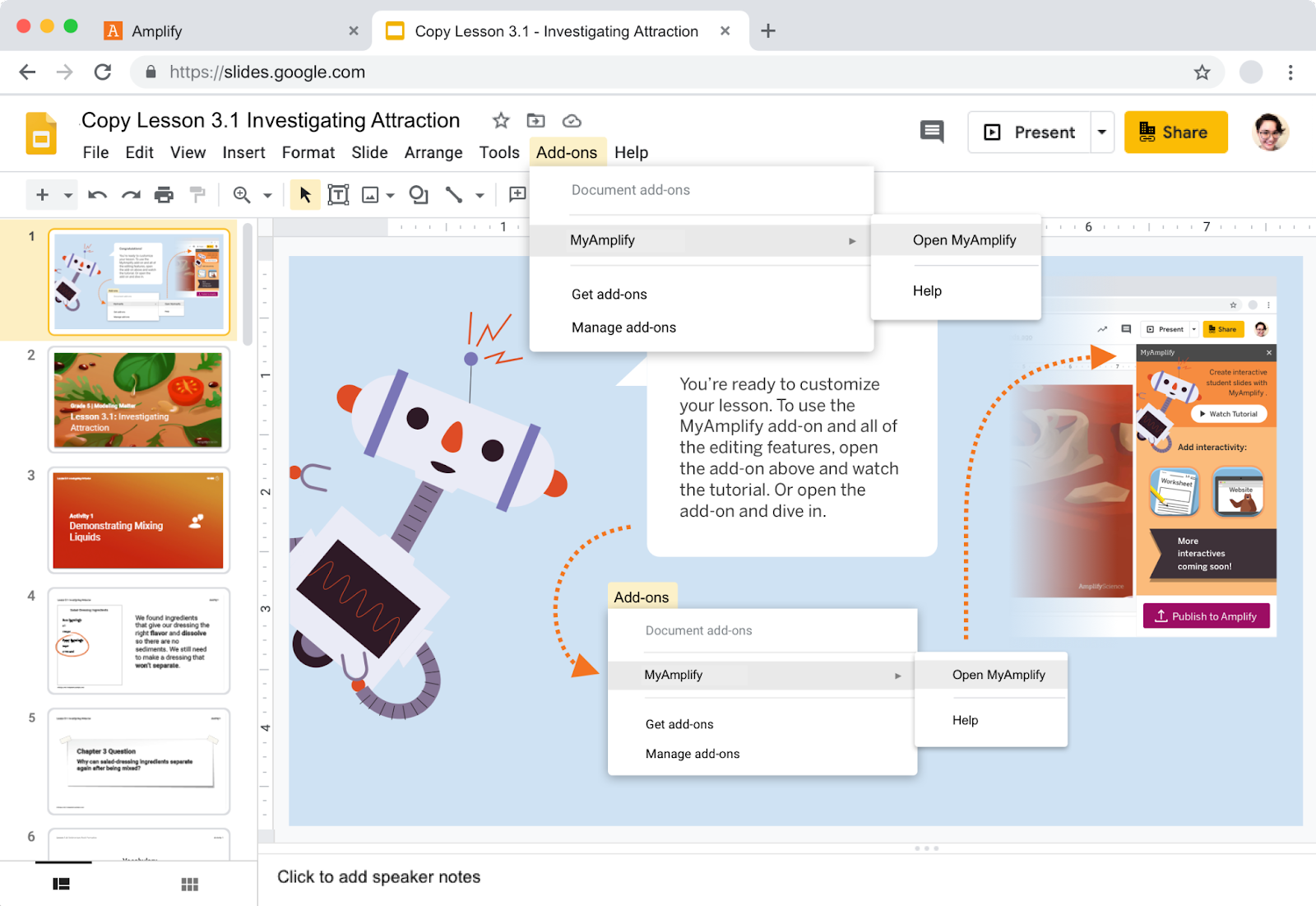 The Amplify Science digital experience for grades K–5