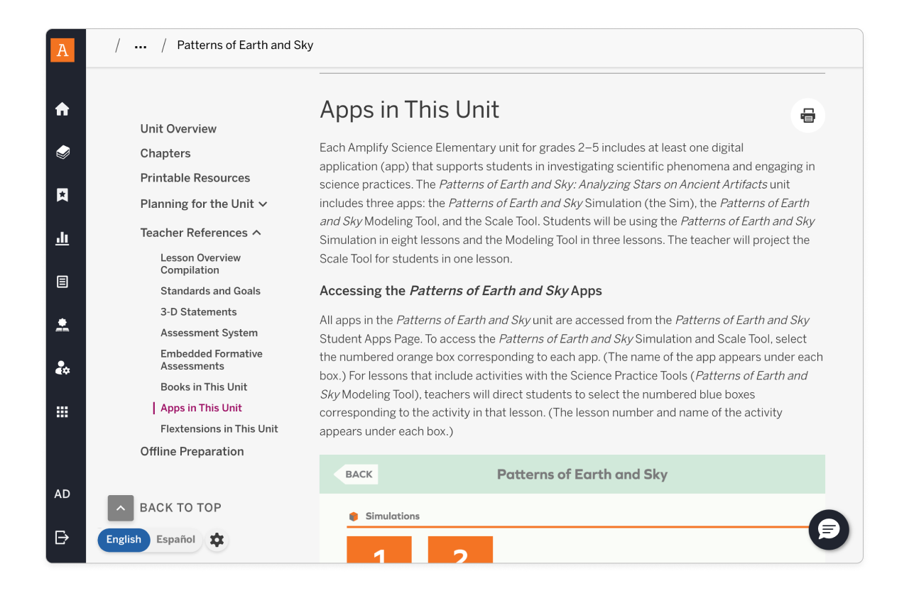 Amplify Science 6–8 program features