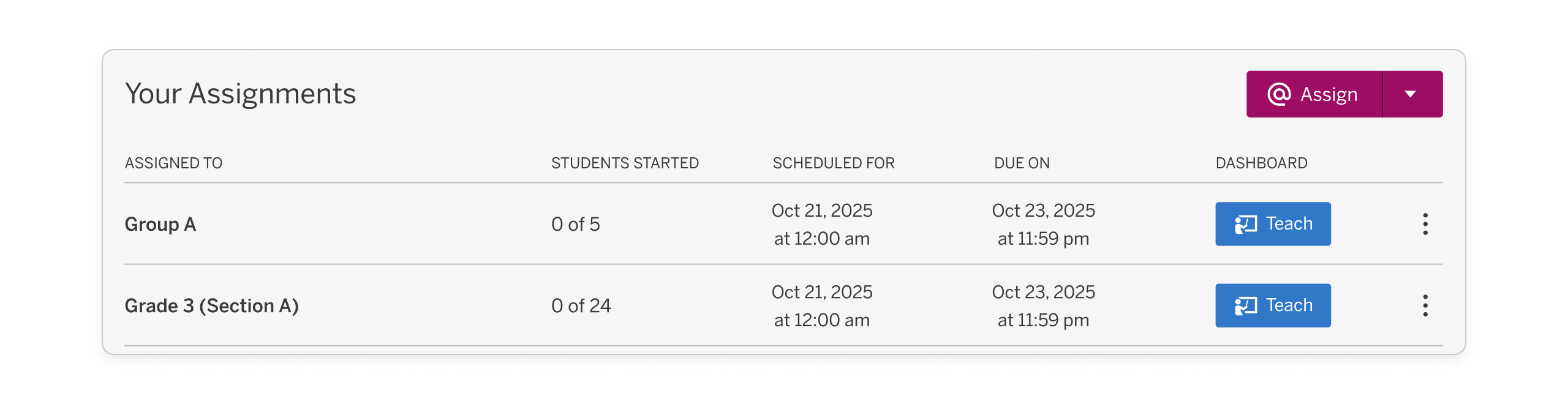 Assigning and single session codes