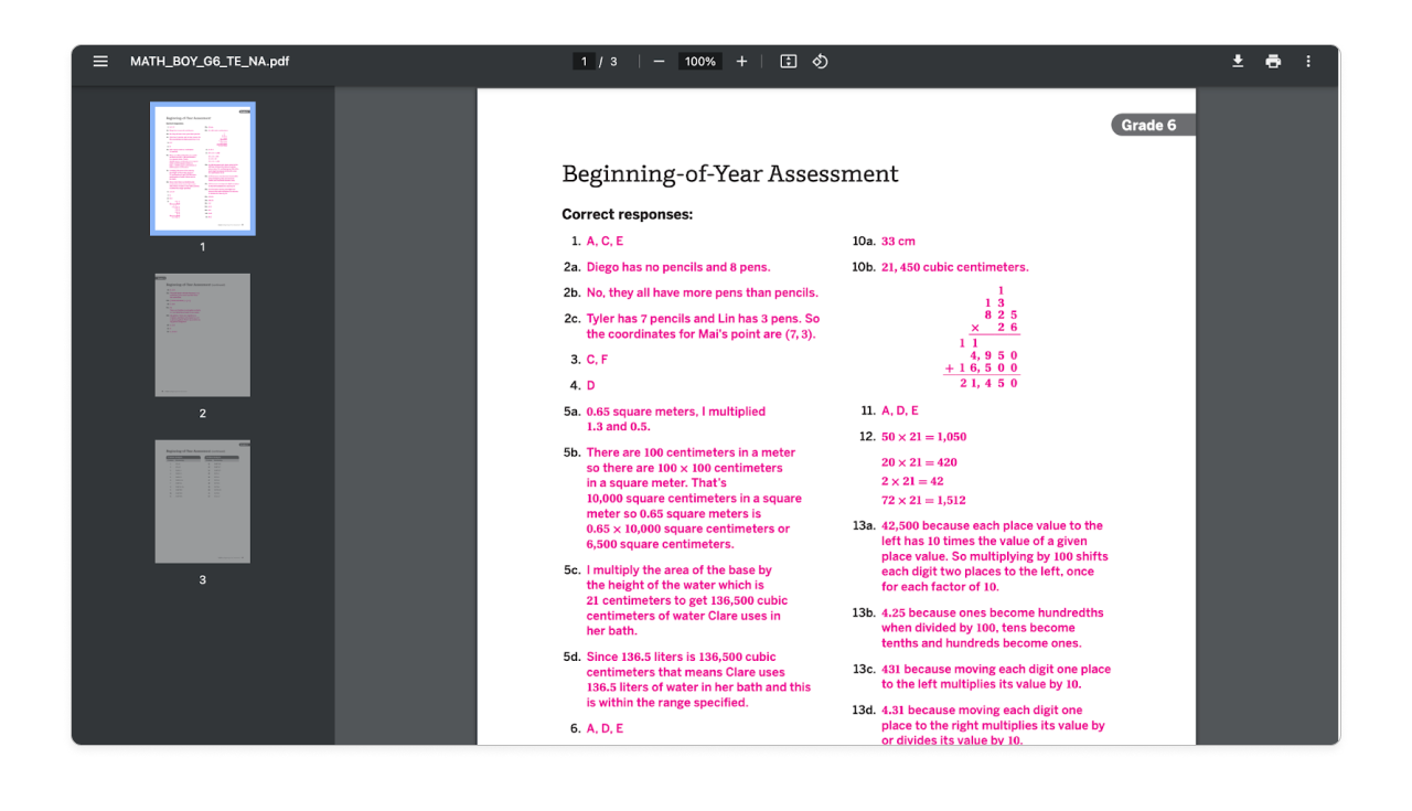 Beginning-of-Year Assessment
