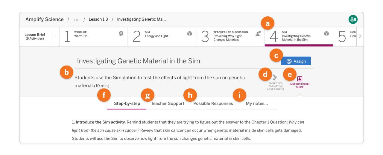 Amplify Science 6–8 program features