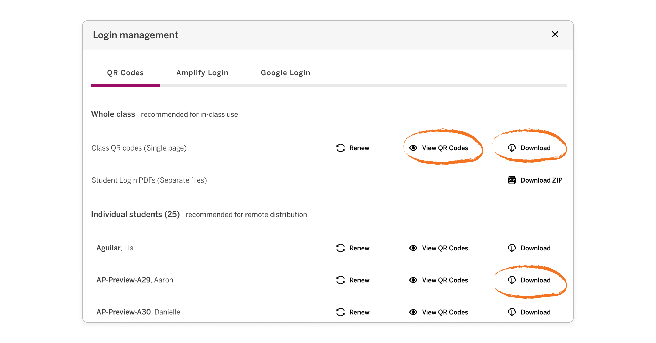 Amplify QR Code login